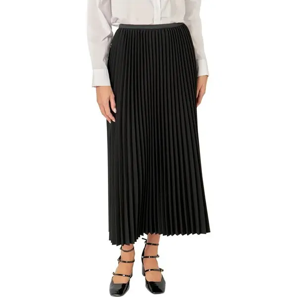 English Factory Pleated Midi Skirt