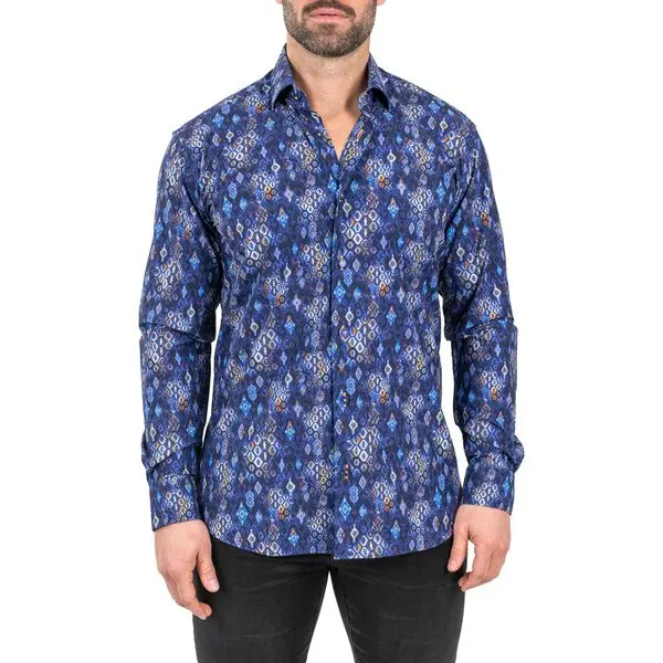 MACEOO Einstein Stretch Dragon Eye Button-up Shirt