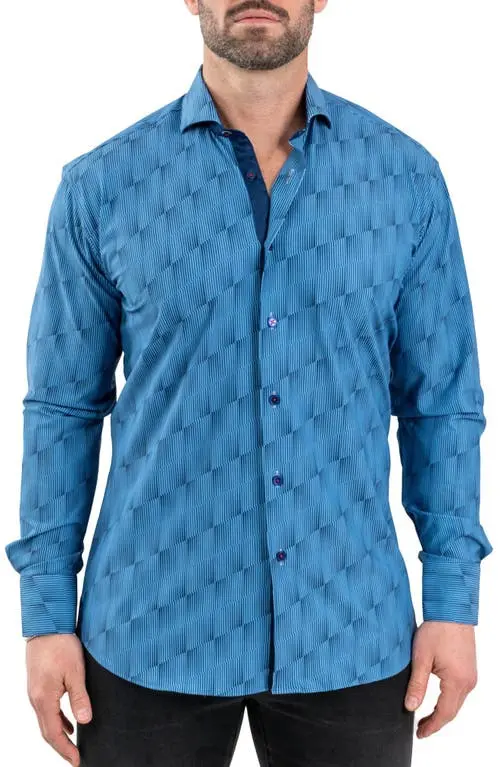 MACEOO Einstein Stretch Optical Button-up Shirt