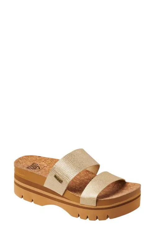 Reef Cushion Vista Higher Platform Slide Sandal - Champagne