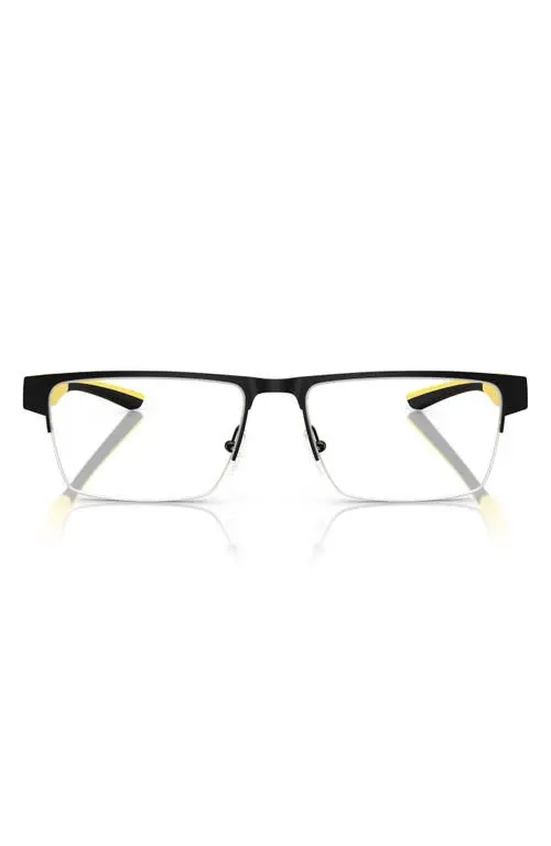 SCUDERIA FERRARI Rectangular Optical Glasses - Shiny Black