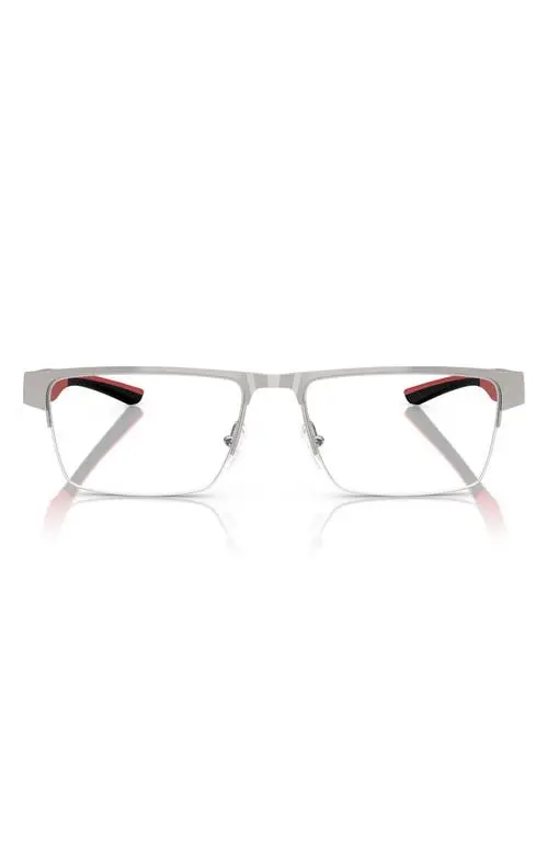 SCUDERIA FERRARI Rectangular Optical Glasses - Silver