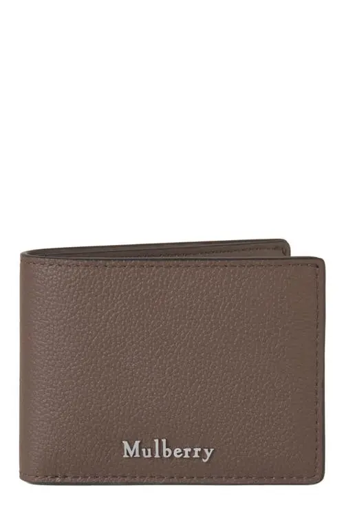 Mulberry Farringdon Compact Leather Bifold Wallet - Taupe Brown