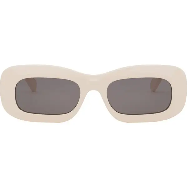 Celine Bold 3 Dots 51mm Rectangular Sunglasses - Ivory / Smoke