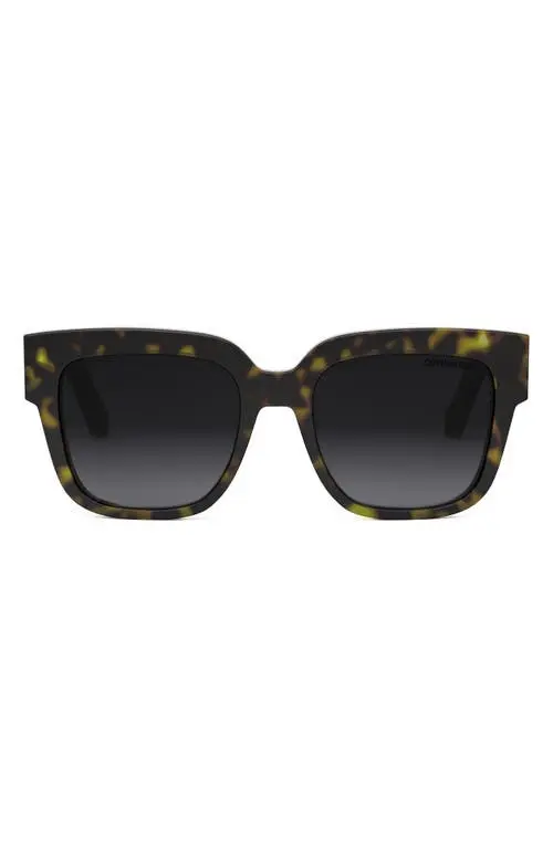 Dior Sille S1i 54mm Square Sunglasses - Dark Havana / Gradient Smoke