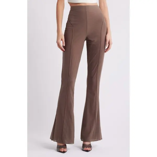 MISTRESS ROCKS Flared Mesh Pants