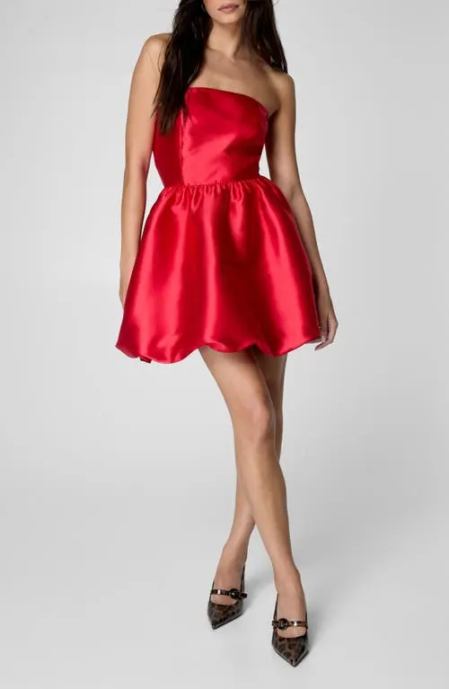 Nasty Gal Strapless Satin Mini Dress