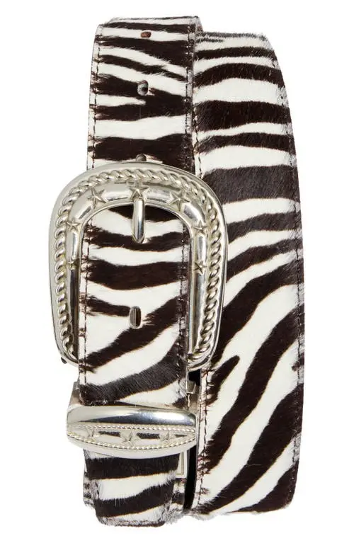 TAKAHIROMIYASHITA THESOLOIST. Multiplex Calf Hair Belt - White Zebra X Brown Leopard