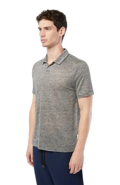 Onia Shaun Linen Polo - Heather Grey