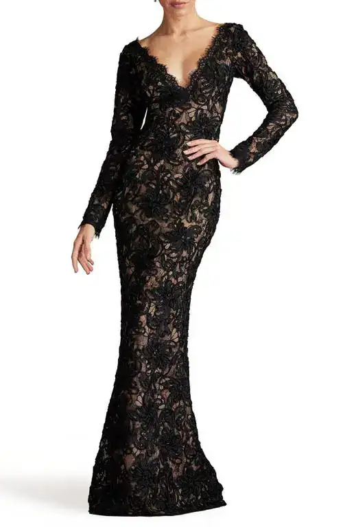 tadashi evening dress Mallam Waterfall Drape Gown – Tadashi Shoji Official Online Boutique main image 0
