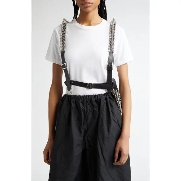 NOIR KEI NINOMIYA 
Faux Leather X Pin Harness Noir Kei Ninomiya Black Synthetic Faux-Leather Jacket Noir  main image 3
