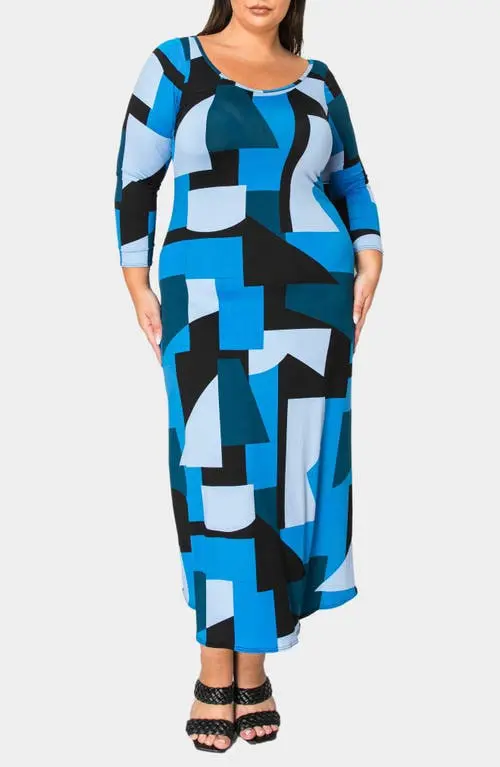 L I V D Ozean Azul Long Sleeve Maxi Dress