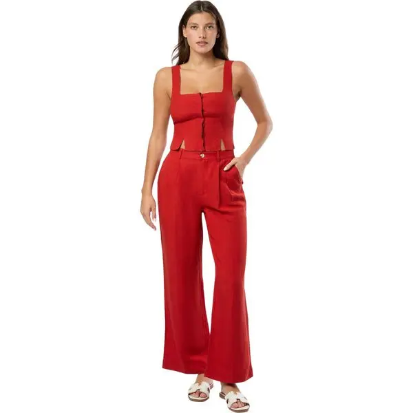 Onia Air Linen Square Neck Top