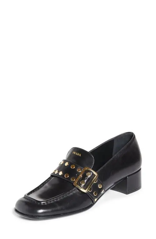 Prada Studded Loafer Pump