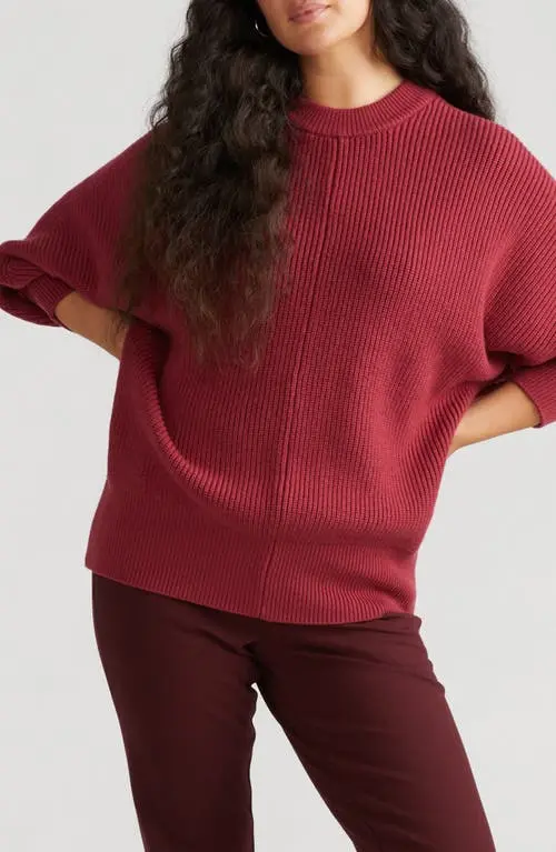Universal Standard Marguerite Rib Dolman Sleeve Sweater - Savvy Red