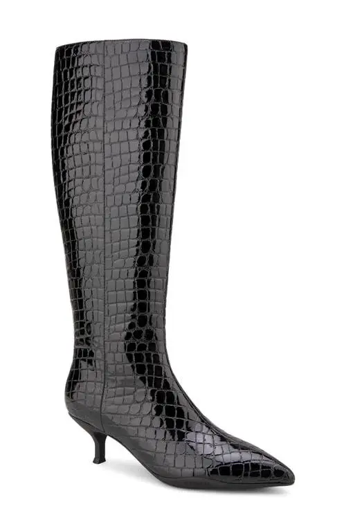 Aerosoles Loano Knee High Boots - Black Jelly Croco
