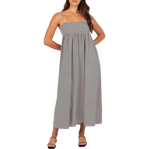 PETAL & PUP Andy Houndstooth Maxi Dress