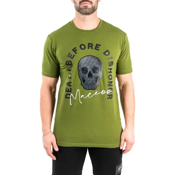 MACEOO Code Of Honor Cotton Graphic T-shirt - Green