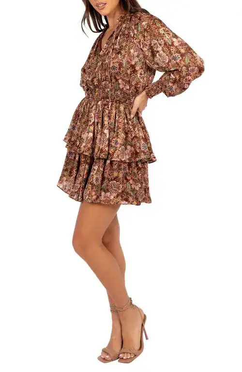 petal and pup brown floral dress Petal and Pup Women's Doreen Midi Dress
