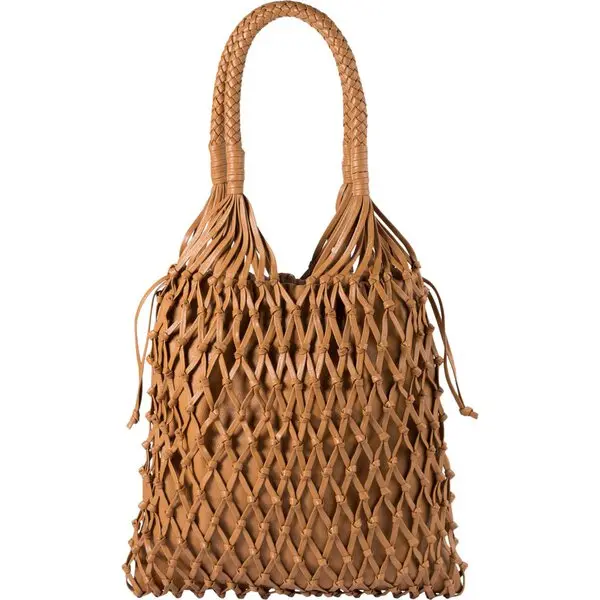 ADRIANA CASTRO La Red Mesh Leather Bag - Tan