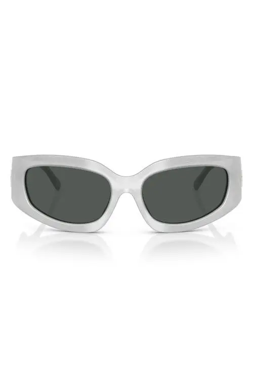 Tory Burch 57mm Irregular Sunglasses - Dark Grey
