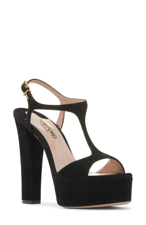 TOM FORD Angelina T-strap Platform Sandal - Black