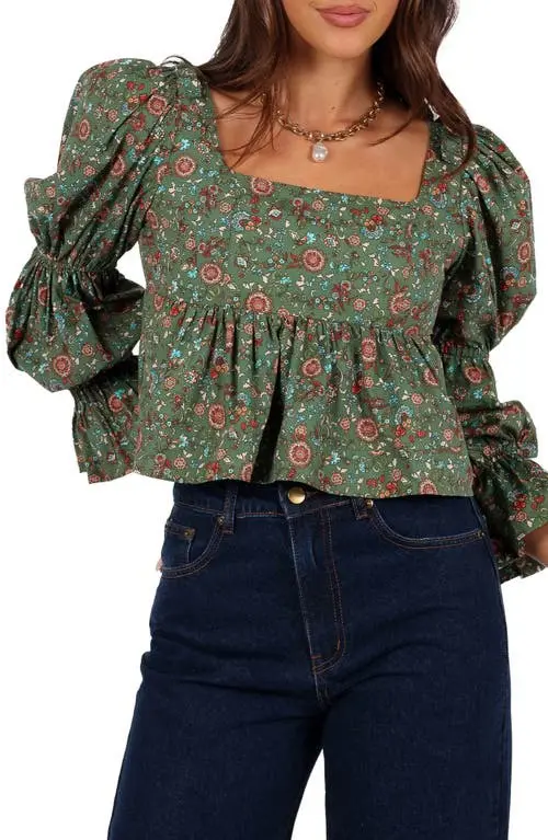 PETAL & PUP Kenny Bubble Sleeve Crop Top