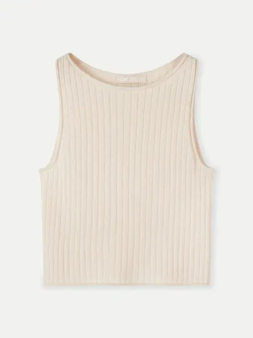 GOBI MONGOLIAN CASHMERE Cashmere Crop Top - Off White