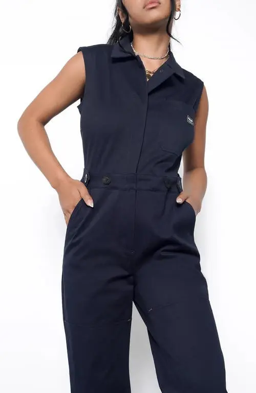 WILDFANG The Essential Sleeveless High Waisted Coverall - Navy