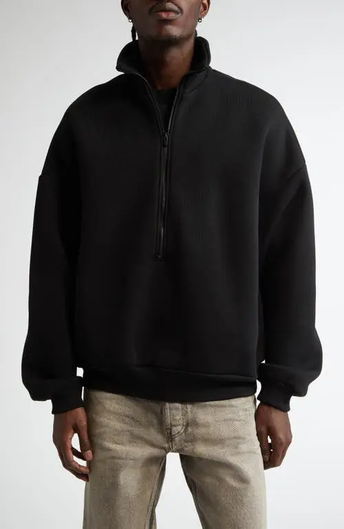 Fear Of God Fleece Half Zip Pullover - Black