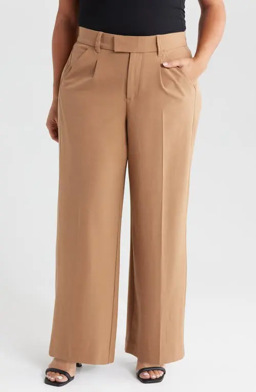 Wit & Wisdom Ab'solution Skyrise Pleated Wide Leg Trousers - Butter Toffee
