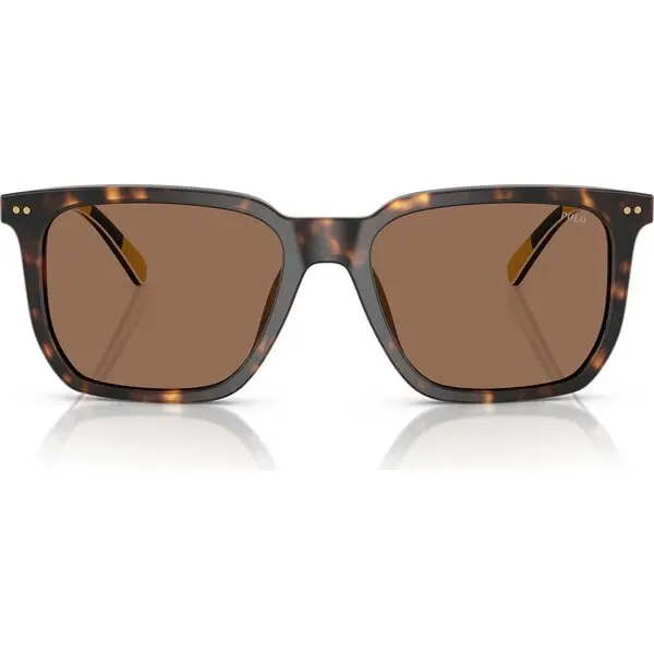 Ralph Lauren 55mm Rectangular Sunglasses - Shiny Havana