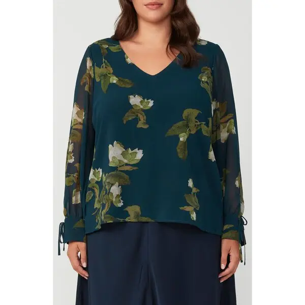 ESTELLE Summit Bloom Tie Cuff Top
