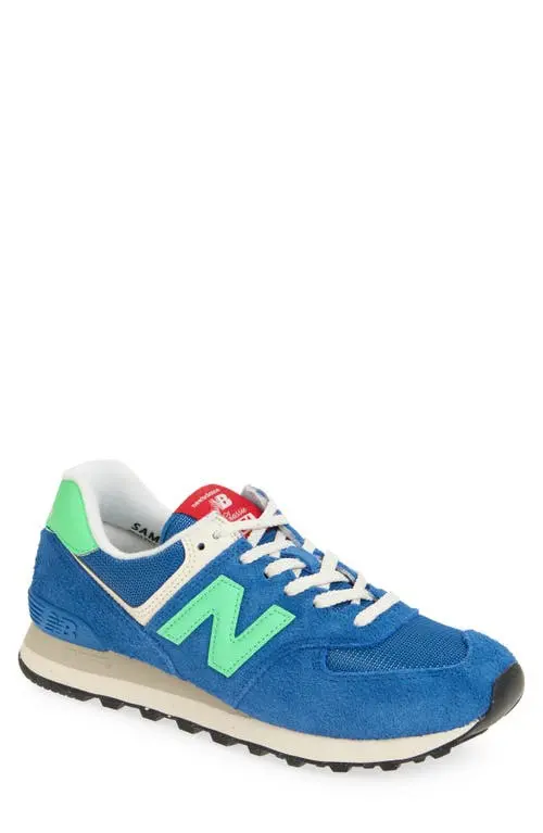 NEW BALANCE 574 Gender Inclusive Sneaker - Blue Agate/lime Leaf