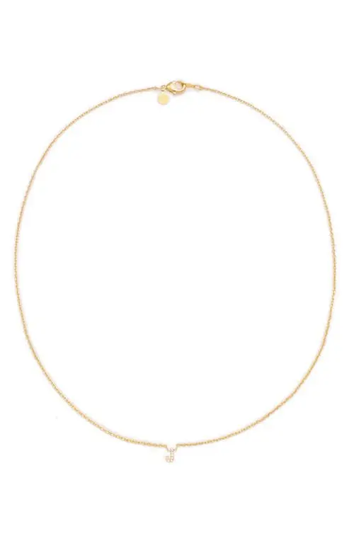 PETIT MOMENTS Initial Pendant Necklace - Gold - J