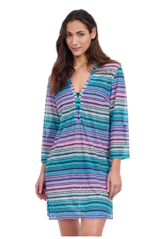 GOTTEX Harmony V Neck Mesh Dress