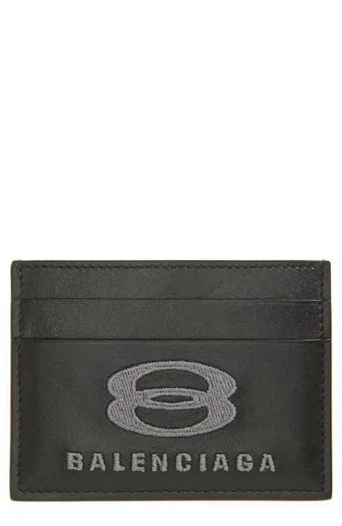 Balenciaga Unity Leather Card Holder - Black