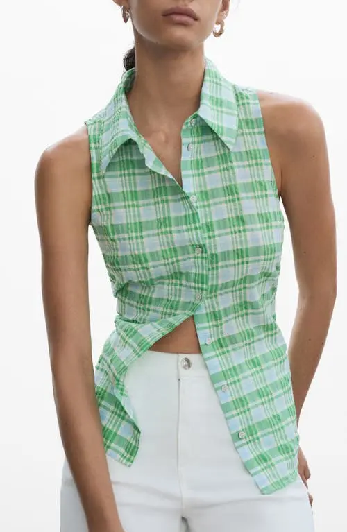 Mango Sleeveless Button-up Top