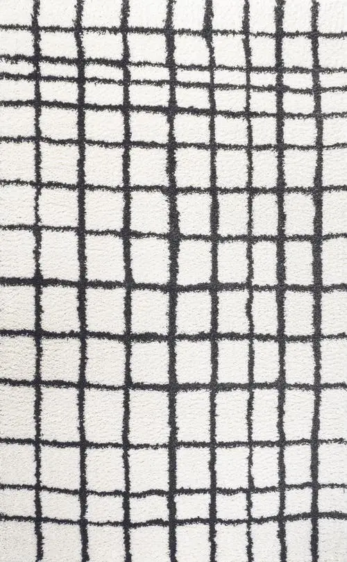JONATHAN Y Arenal Geometric Grid Shag Area Rug