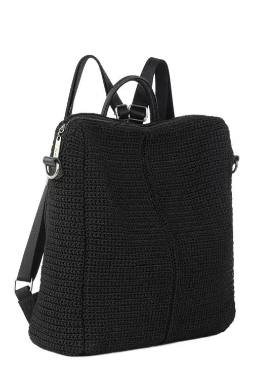 THE SAK Los Feliz Convertible Backpack - Black Crochet