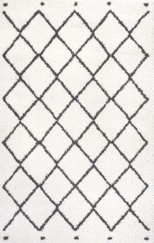 JONATHAN Y Cami Moroccan Style Diamond Shag Area Rug