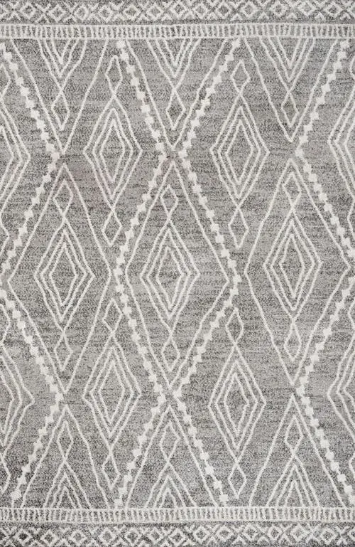 JONATHAN Y Rih Moroccan Style Diamond Area Rug - Gray/ivory