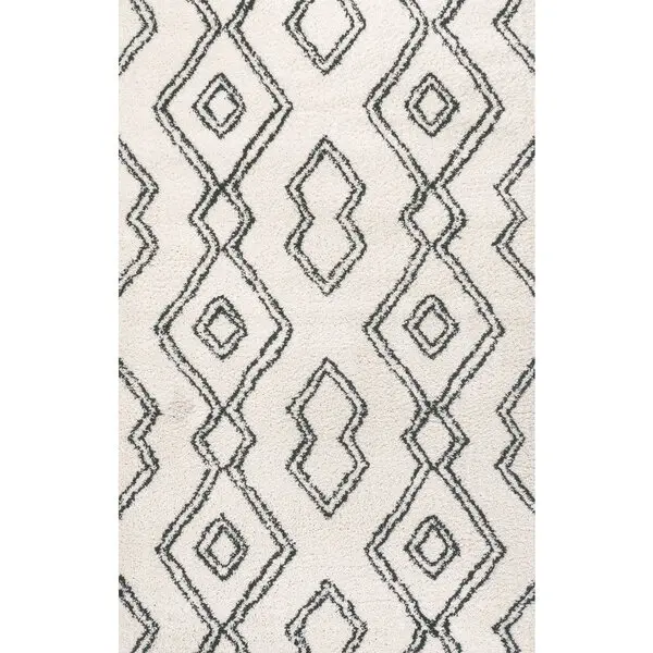JONATHAN Y Deia Moroccan Style Diamond Shag Area Rug