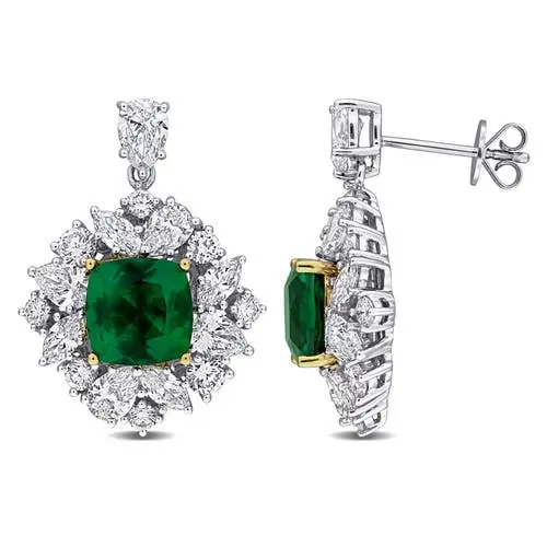 JULIANNA B. 18k Two-tone And Lab-grown Diamond Drop Earrings