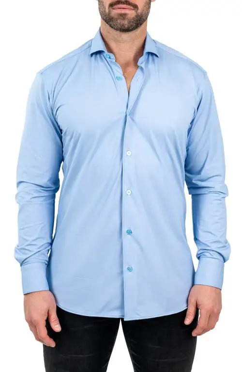 MACEOO Einstein Stretchblotter Light Button-up Shirt - Blue