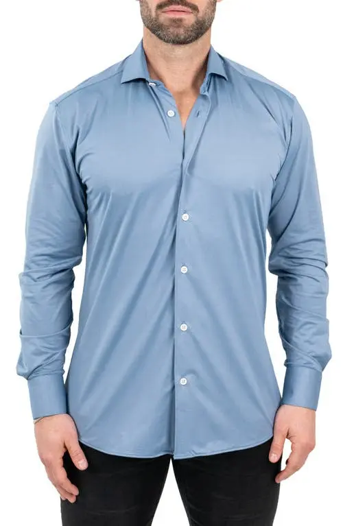 MACEOO Einstein Stretchblotter Button-up Shirt - Blue