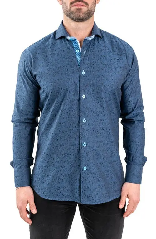 MACEOO Einstein Jacqfoxtrot Navy Button-up Shirt - Blue