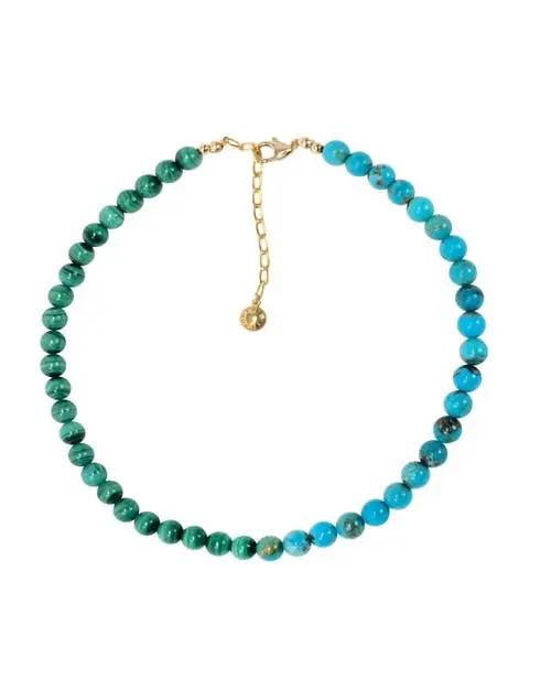 Fry Powers Turquoise And Malachite Collar Necklace