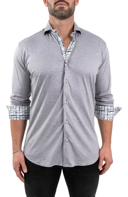 MACEOO Einstein Cotton Knit Button-up Shirt