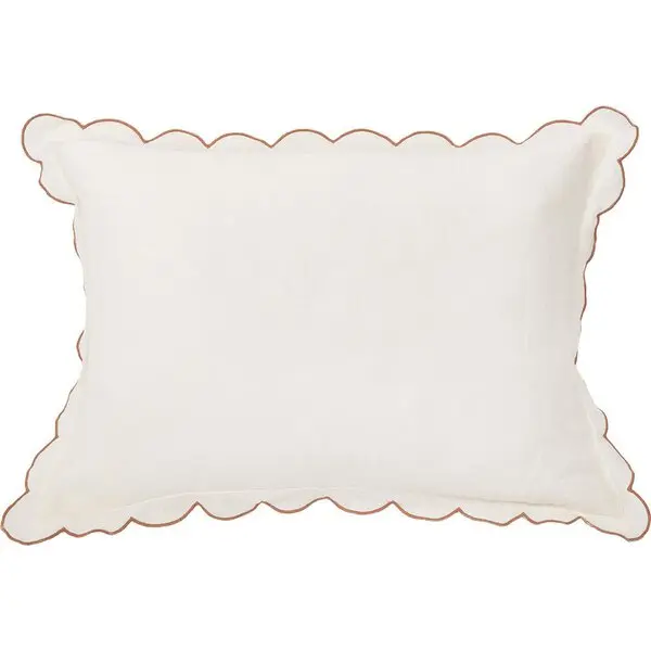 POM POM AT HOME Kelly Linen Sham - Cream/ Terra Cotta